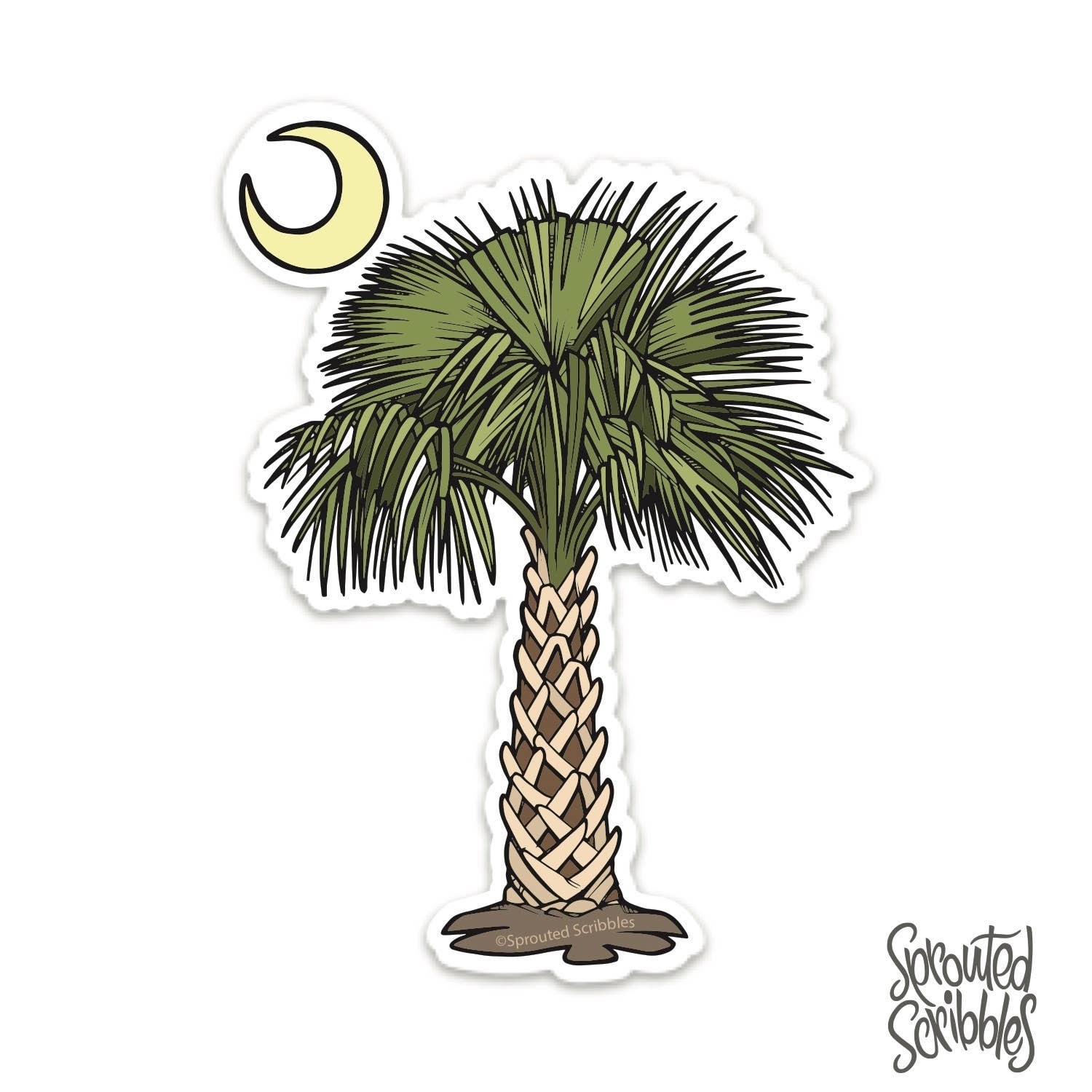 South Carolina Palmetto Sticker - Tree Moon SC Greenville – Paw Paws USA